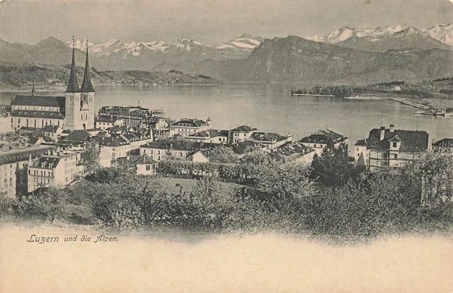 LUZERN SUISSE~ ET Die Alpen ~ Panorama Élevé Vue ~1900s Photo Carte ...