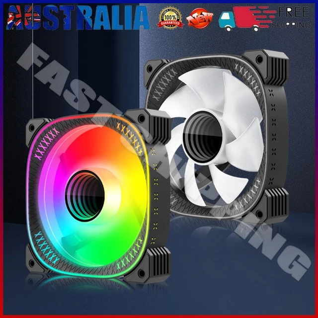 AU PC CASE Fan 120mm Cooling Fan 5V 3Pin ARGB Addressable RGB Fan(Black ...