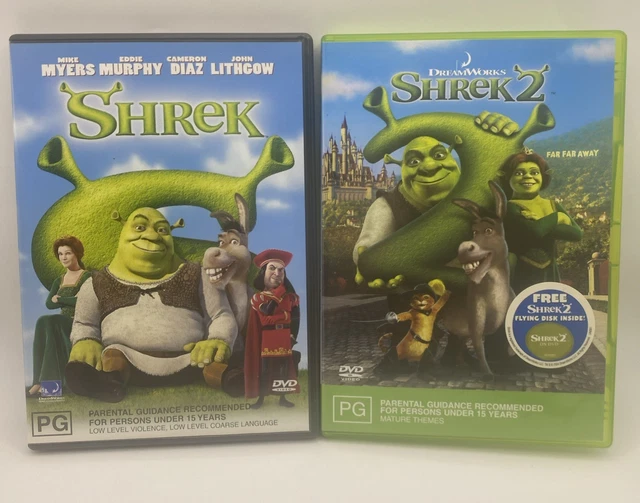 SHREK / SHREK 2 (DVD, 2004) VGC 2 Disc Bundle PAL 2 + 4 Murphy Diaz ...