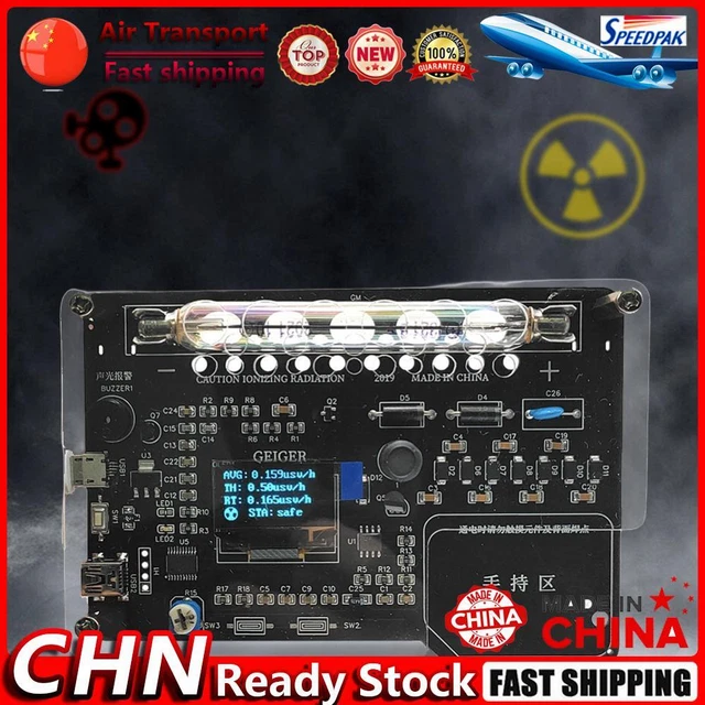 GEIGER COUNTER ASSEMBLED Module OLED Display with Sound Light Alarm ...