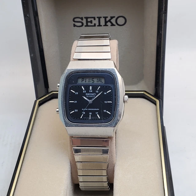 RARE VINTAGE SEIKO H556-5039 Ana-Digi Alarm Men's Watch New Battery In Box £133.82 - PicClick UK
