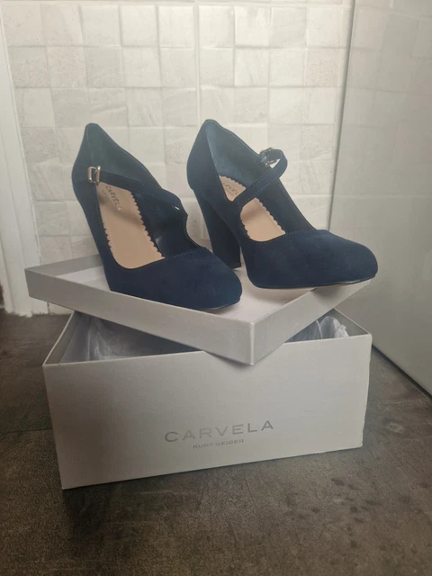 CARVELA BY KURT Geiger, Karol Navy Blue Suedette Shoes Size 7 £29.00 ...