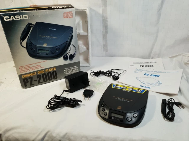 RARE CASIO PZ-2000 Vintage Retro Walkman Cd Compact Disc Player & Mains ...