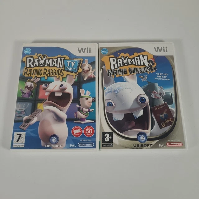 RAYMAN RAVING RABBIDS 2 & TV Party Bundle Nintendo Wii Video Game ...