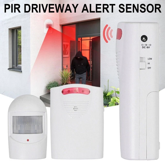 PIR DRIVEWAY ALERT Sensor Motion Sensor Garage Alarm System Burglar ...