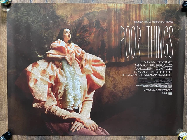 POOR THINGS ORIGINAL Quad Cinema Poster Yorgos Lanthimos Emma Stone 2024 EUR 23,37 - PicClick IT