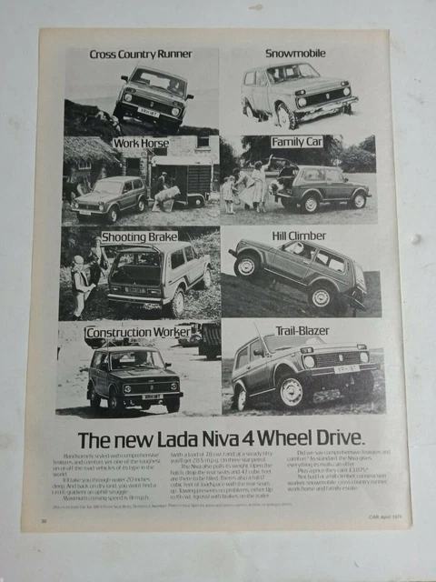 1979 THE NEW Lada Niva 4 Wheel Drive British Magazine Fullpage ...