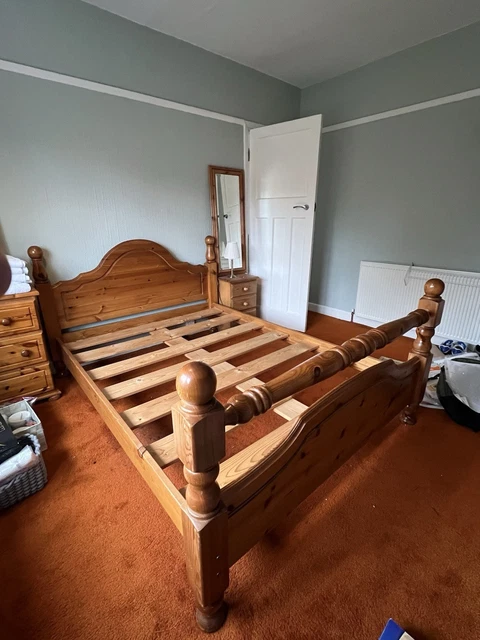 SOLID WOOD PINE Double Bed Frame £21.50 - PicClick UK