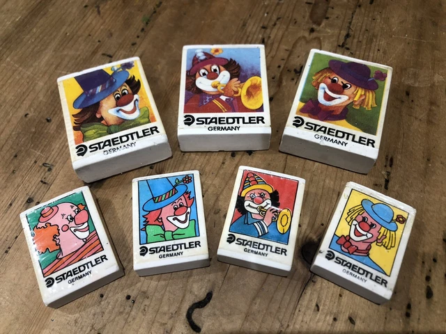 RARE VINTAGE STAEDTLER CLOWN ERASERS FROM THE 70’s/80’s, PERFECT FOR ...