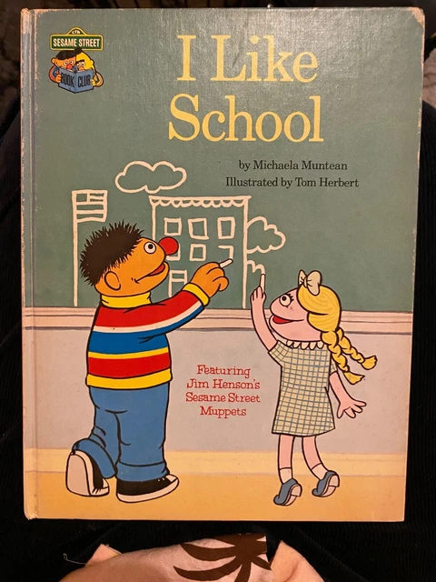 VINTAGE SESAME STREET Book - "I Like School" by Michaela Munean - 1980 ...