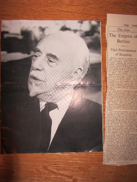 SIR THOMAS BEECHAM Programme 1959 Royal Albert Hall RPO Berlioz ...