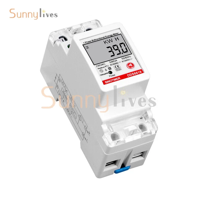 DIN-RAIL MULTIFUNCTION SINGLE-PHASE Energy Meter 2P with RS485 Modbus ...