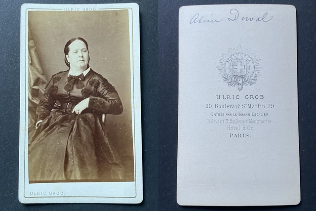 ULRIC GROB, PARIS, Aline Duval, Theatre Actress, circa 1865 Vintage CDV ...