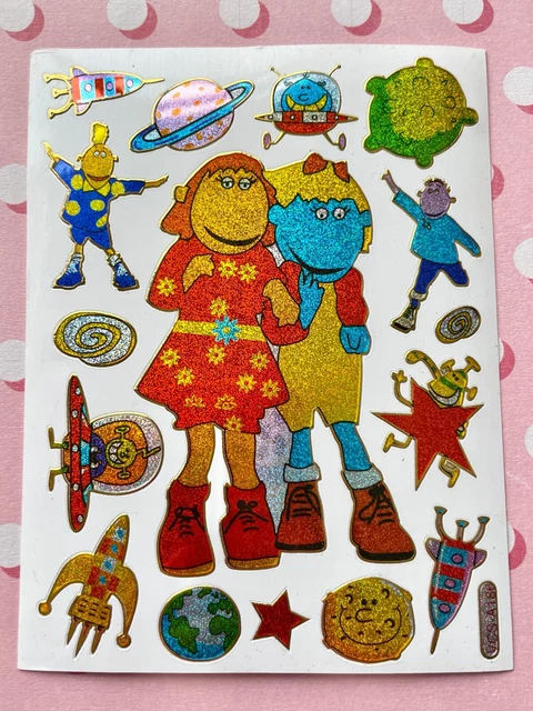THE TWEENIES SHINY holographic glitter sticker sheet retro vintage 80s ...