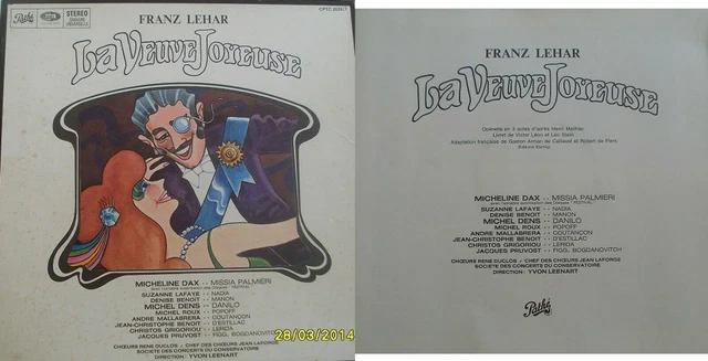 LA VEUVE JOYEUSE Franz Lehar Coffret 2 Disques Vendu 33 Tours Vinyle ...