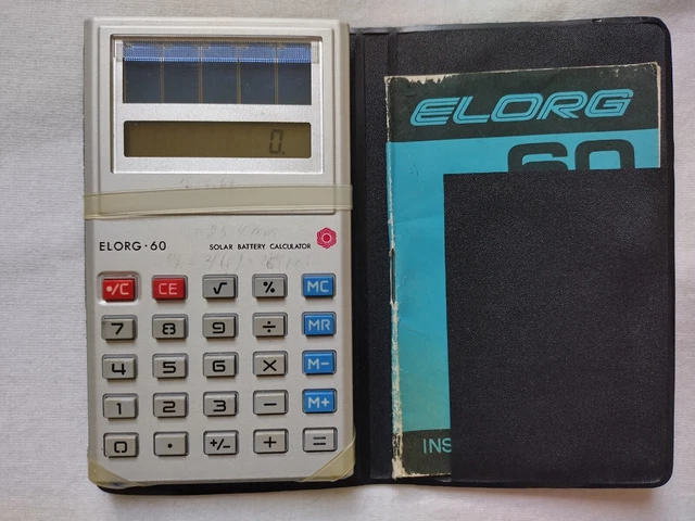COLLECTIBLE CALCULATOR SOLAR Powered ELORG 60, Between 1987-1989 £25.00 ...