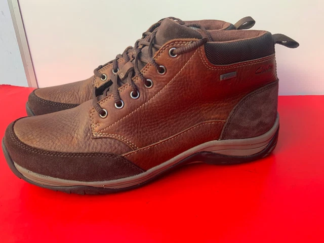 CLARKS BAYSTONE BROWN Leather Gtx Gore-Tex Walking/Hiking Boots Uk 8 W ...