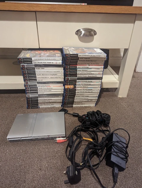 SONY PLAYSTATION 2 Slim Console Pack with 41 Games and One Controller ...
