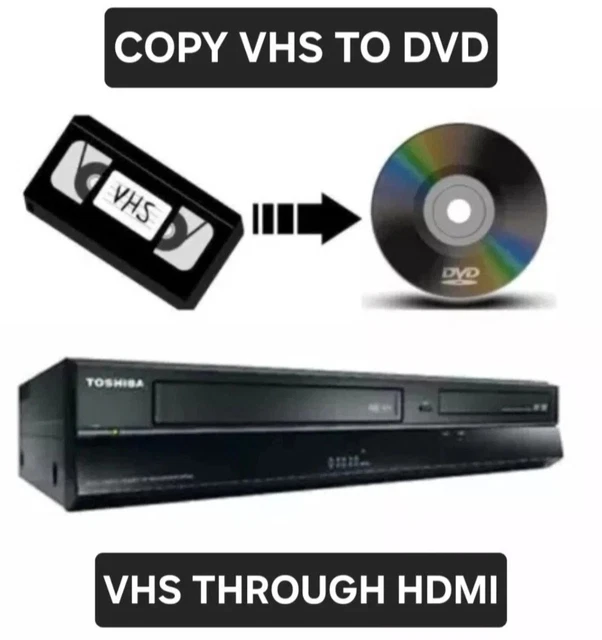 TOSHIBA VHS DVD Recorder Copy VHS to DVD DVR20 Original Remote & Set Up Guide £159.99 - PicClick UK