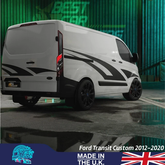 STICKERS FOR FORD Transit Custom Side Stripes Decals Graphics SWB LWB ...