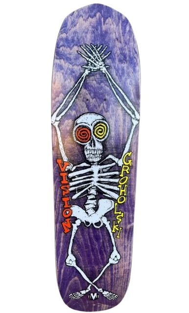 VINTAGE VISION TOM Groholski Skeleton Pro Model Shaped Skateboard Deck ...