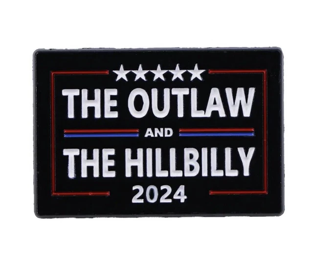 OUTLAW & HILLBILLY Donald Trump JD Vance Enamel Pin Badge Presidential ...