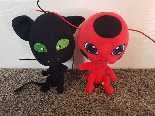 TIKKI & PLAGG Miraculous Tales of Ladybug & Cat Noir Kwamis soft plush ...