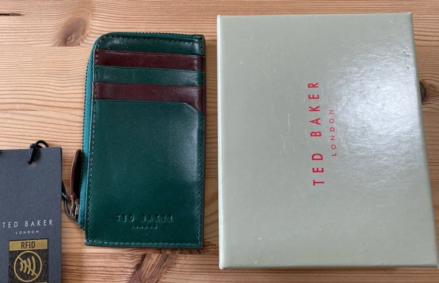 TED BAKER-GORGEOUS CONTRAST Leather Zip Coin Card Holder Wallet Pouch ...