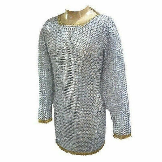 10 MM COTTE de mailles médiévale en aluminium Haubert Chemise Armure ...