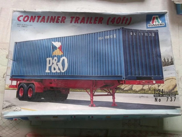 MAQUETTE CAMION, CONTAINER trailer (40ft), marque Italeri, n° 737, au 1 ...