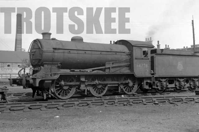 LARGER NEGATIVE BR British Rail Steam Loco 64728 Class J39 Retford 1954 ...