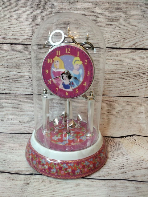 DISNEY PRINCESS GLASS DOMED ANNIVERSARY CLOCK-Aurora-Snow White ...