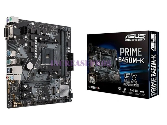 ASUS PRIME B450M-K Motherboard Socket AM4 AMD B450 DDR4 DIMM Micro ATX ...