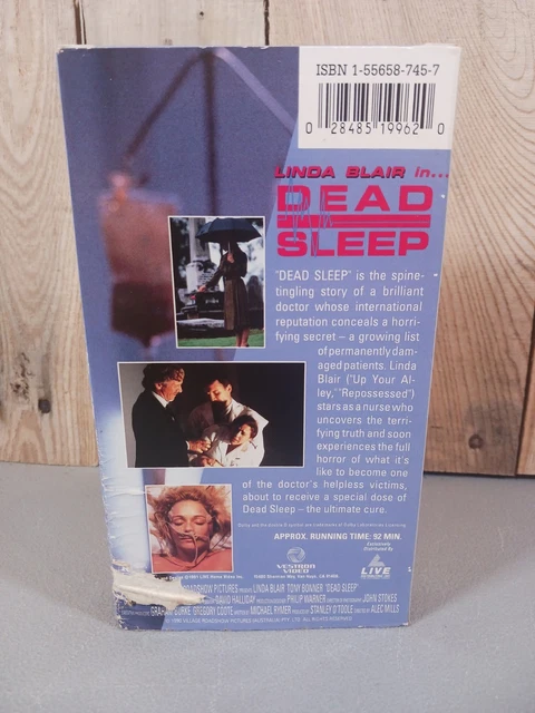 DEAD SLEEP VHS Linda Blair Rare Artisan 1990 TESTED FREE SHIPPING £19. ...