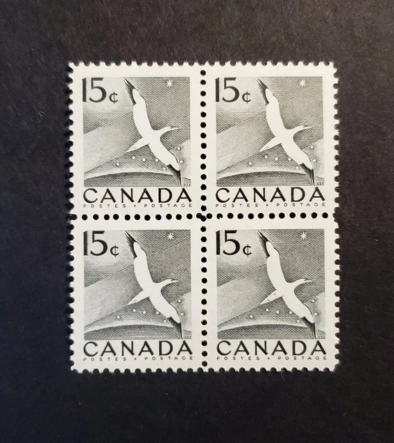 STAMPS CANADA MINT: #343 15c grey Gannet Blk. of 4 VF MNH $3.00 ...