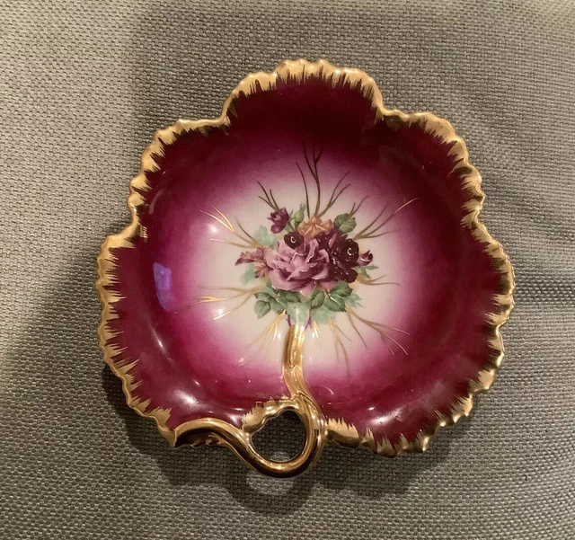 EDITE PAR GOUT DeVille Pre-1940s? Leaf Shape Limoges Candy Dish-Limited ...