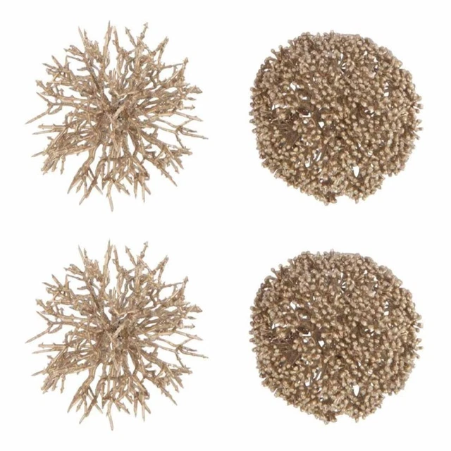 LOT DE 4 Boules de Noël "Corail" 10cm Champagne EUR 47,99 - PicClick FR