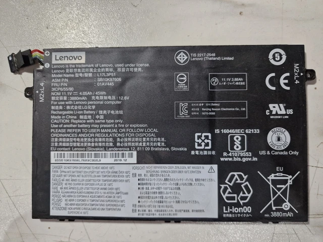 GENUINE LENOVO THINKPAD Edge Battery E14 E15 E480 E580 E490 E590 E595 E585 Gen 1 £30.99 ...