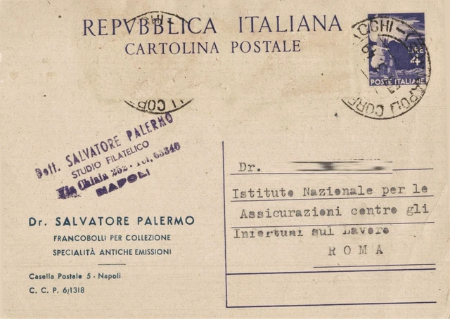 CARTOLINA POSTALE REPUBBLICA Italiana Lire 4 Democratica - CP133 VG ...