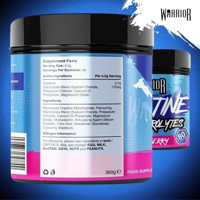 WARRIOR CREATINE MONOHYDRATE Powder + Electrolytes Powder 360G (80 ...