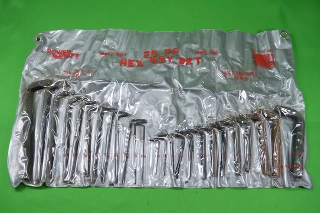 POWERCRAFT HEX KEY Set 25 PC,Long Arm S.A.E. Short Arm Metric,Preowned ...