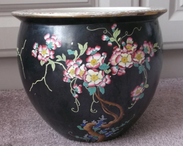 ANTIQUE LARGE CETEM WARE- MALING Fishbowl/Planter 8.1/2" x 9" Dia £60. ...