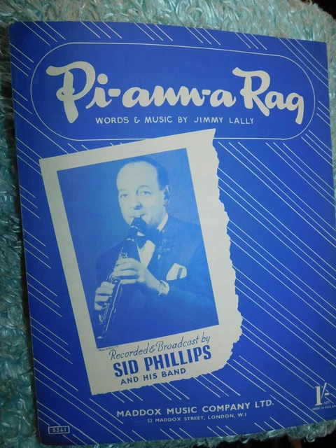 VINTAGE ORIGINAL SHEET Music 1954 Pi-Ann-A Rag Jimmy Lally Sid Phillips ...