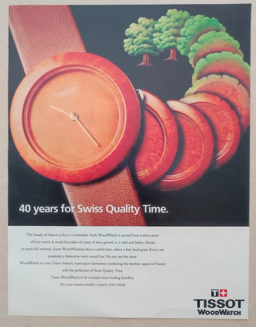 TISSOT WOOD Watch Original UK Press Advert 1989 £5.91 - PicClick UK