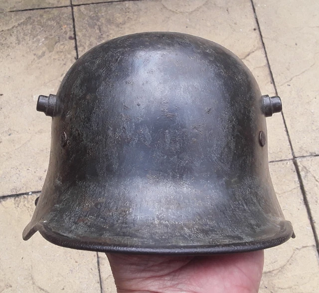 WW1 GERMAN HELMET Stahlhelm Shrapnel Prussian Trench Souvenir M16 £146. ...