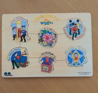 THE WIGGLES WIGGLE & Learn Number Match Wooden Peg Puzzle 2007 ...