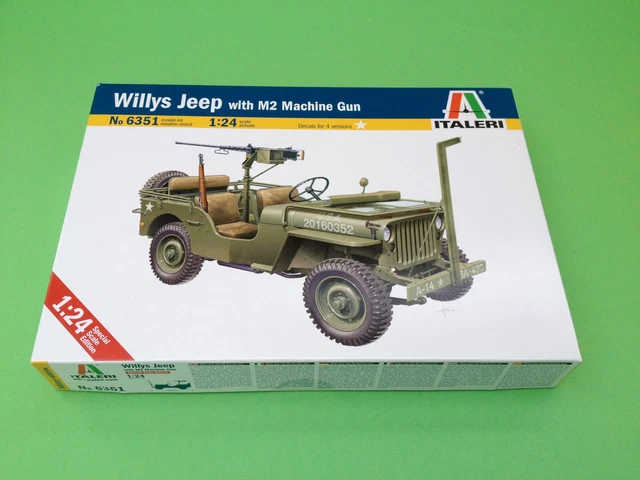 1:24 ITALERI 6351 Willys JEEP with M2 Machine Gun - mit Drahtabweiser ...