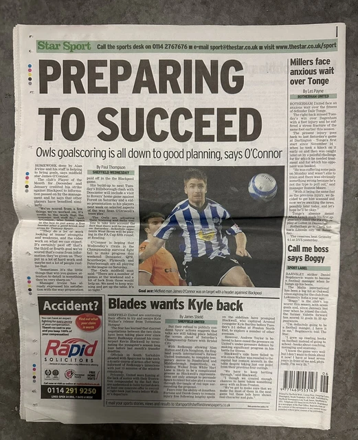 SHEFFIELD STAR NEWSPAPER 11/2/2010 Wednesday United Rotherham Barnsley ...