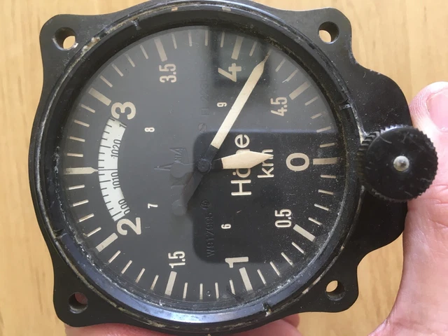 RARE AVIATION ORIGINAL Ww2 German Altimeter Luftwaffe Fi.22319 Askania ...