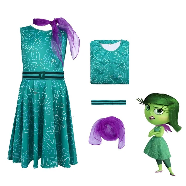 2024 ADULTS KIDS Inside Out 2 Disgust Cosplay Costume Outfit Fancy ...